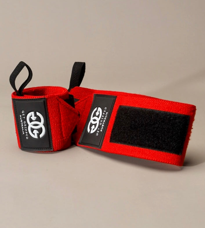 Premium Wrist Wraps - Fierce Red | Get Gripped